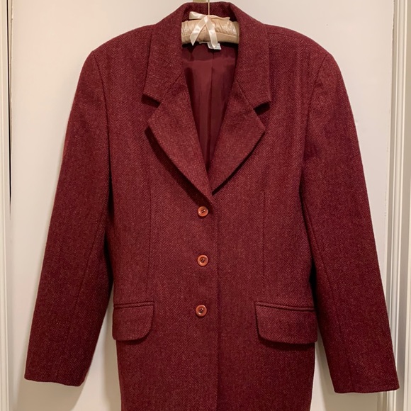 Talbots | Jackets & Coats | Talbots Womans Wool Jacket Maroon Three ...